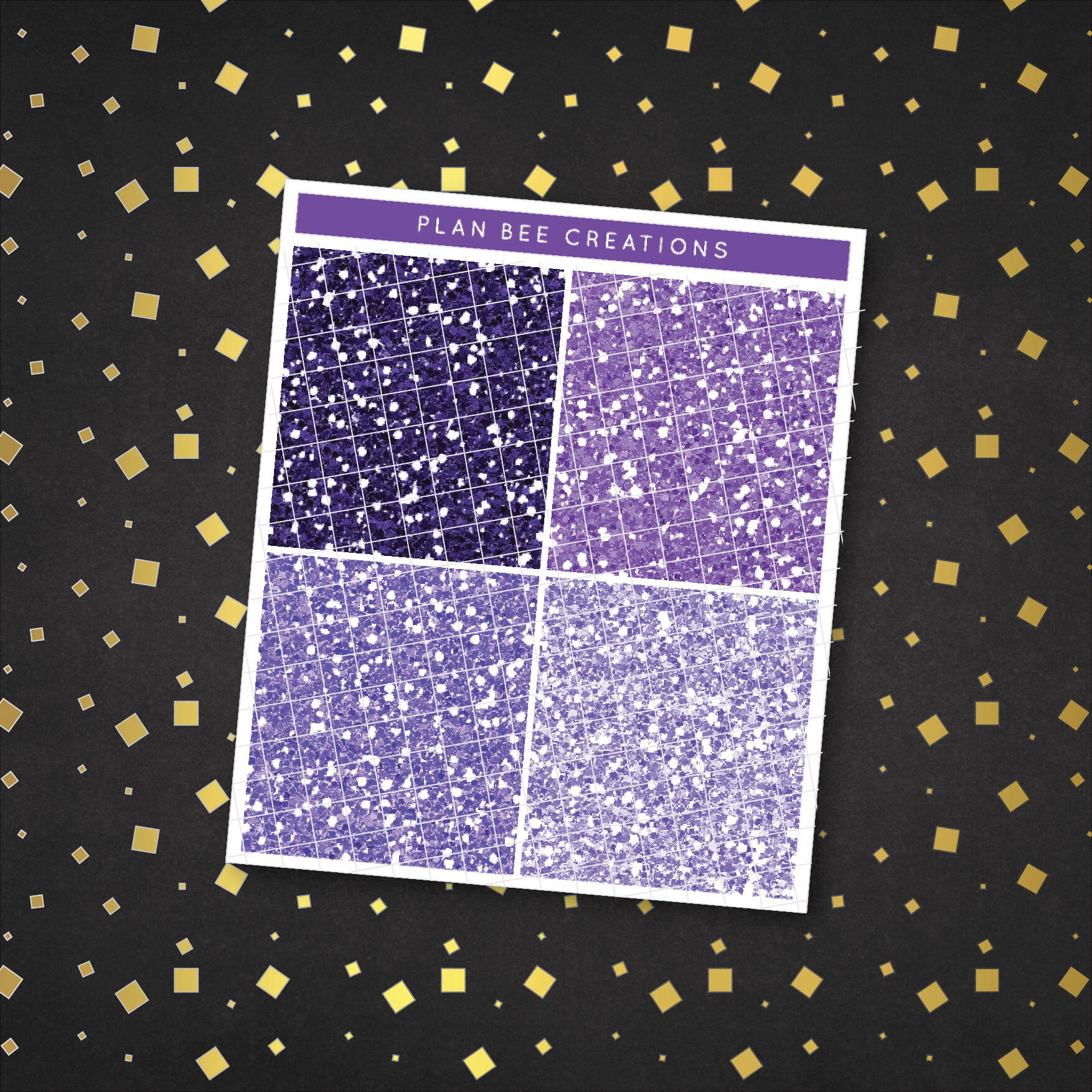 Royal Purple Color Palette Glitter Header Stickers Colour Club ...