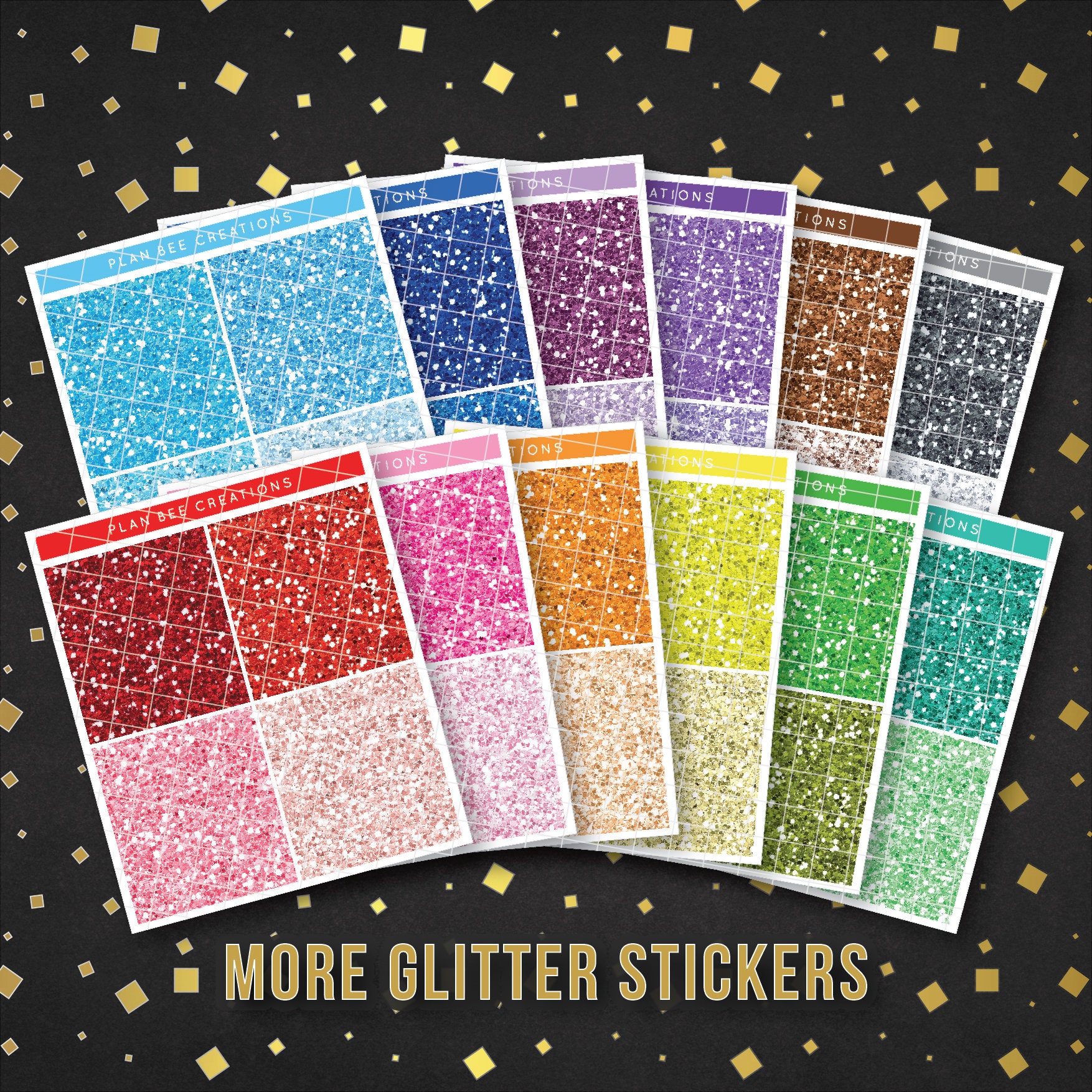 Royal Purple Color Palette Glitter Header Stickers Colour Club ...