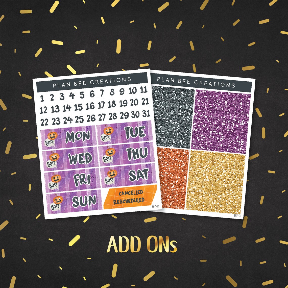 Boo-yah Halloween Themed Kit // bliss Kit Weekly Planner Sticker Kit ...