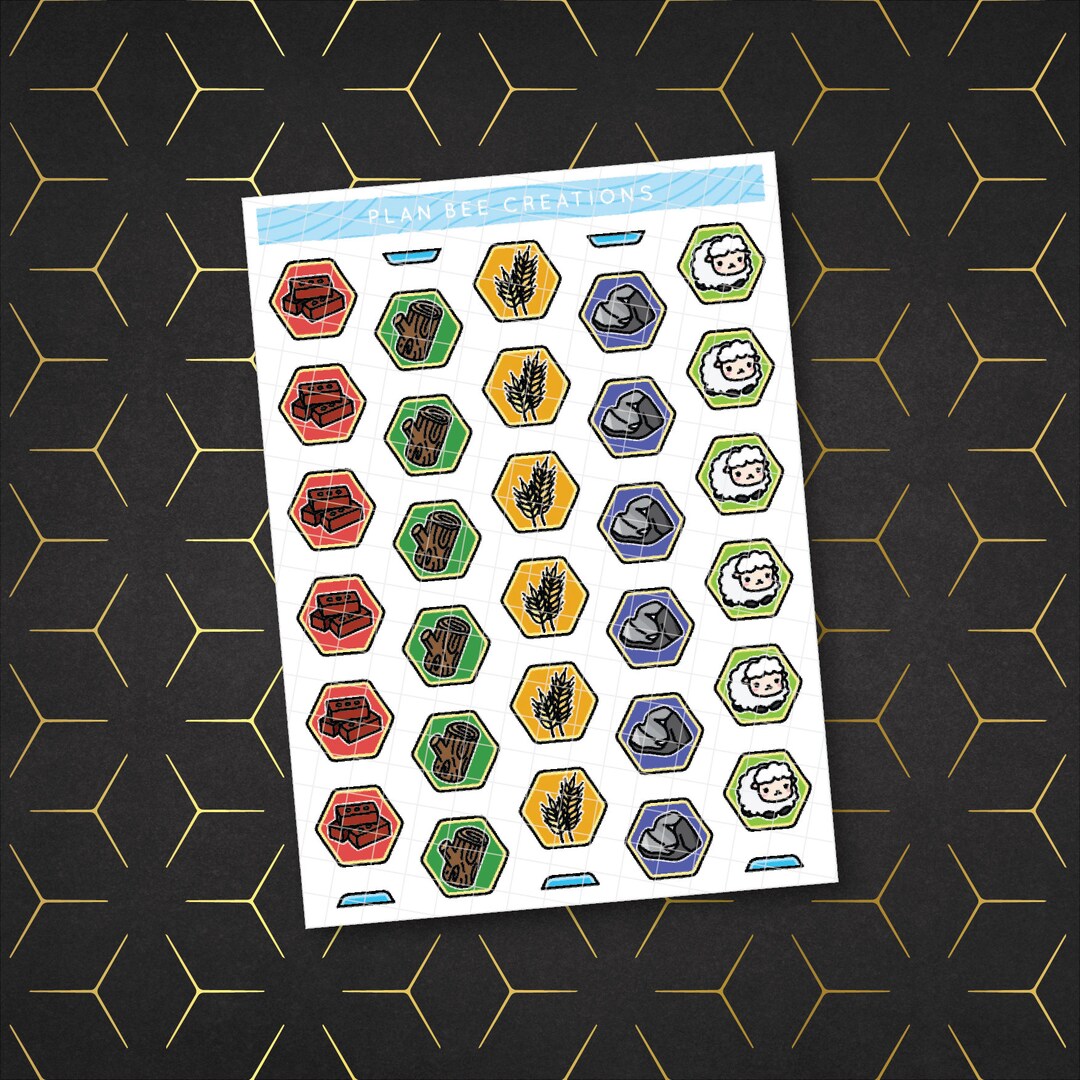 Settlers Board Game Night Catan Mini Hand Drawn Doodle Deco Stickers ...