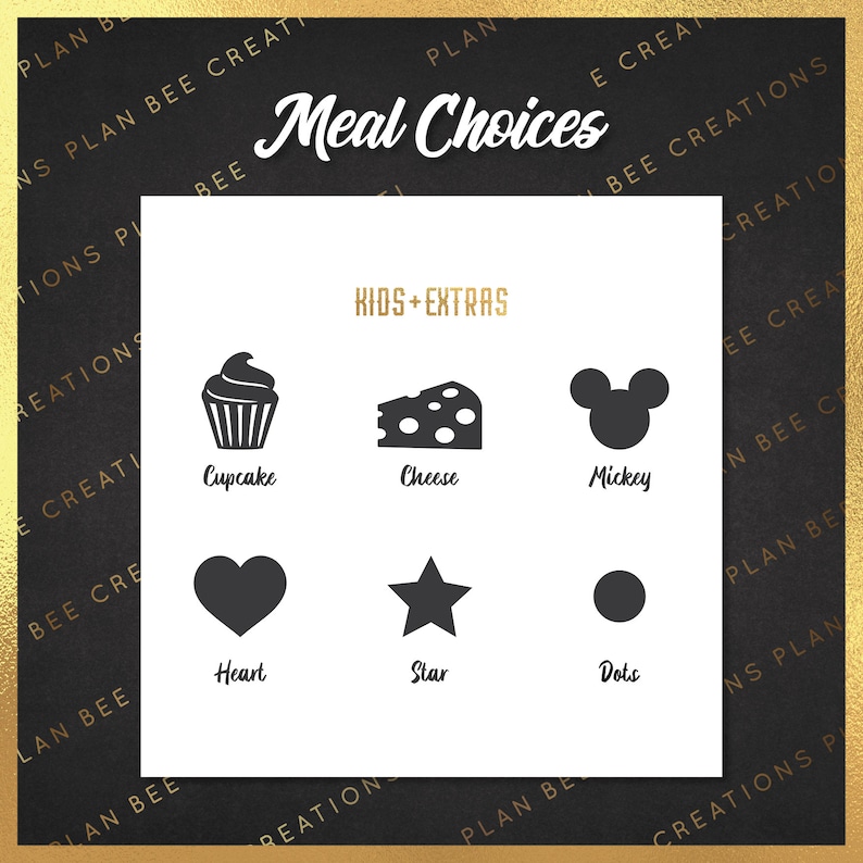 VINYL Wedding Meal Stickers, Set of 20, Place Card Stickers, Menu ...