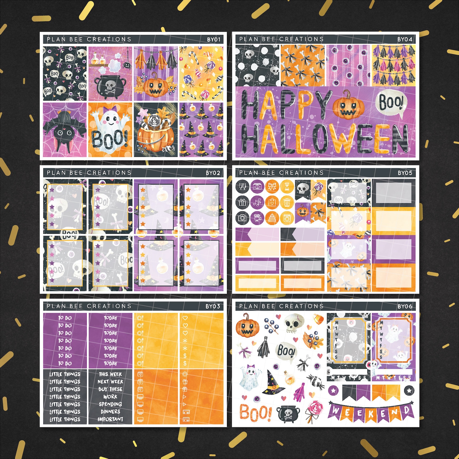 Boo-yah! Halloween Themed Kit // [bliss Kit] Weekly Planner Sticker Kit ...