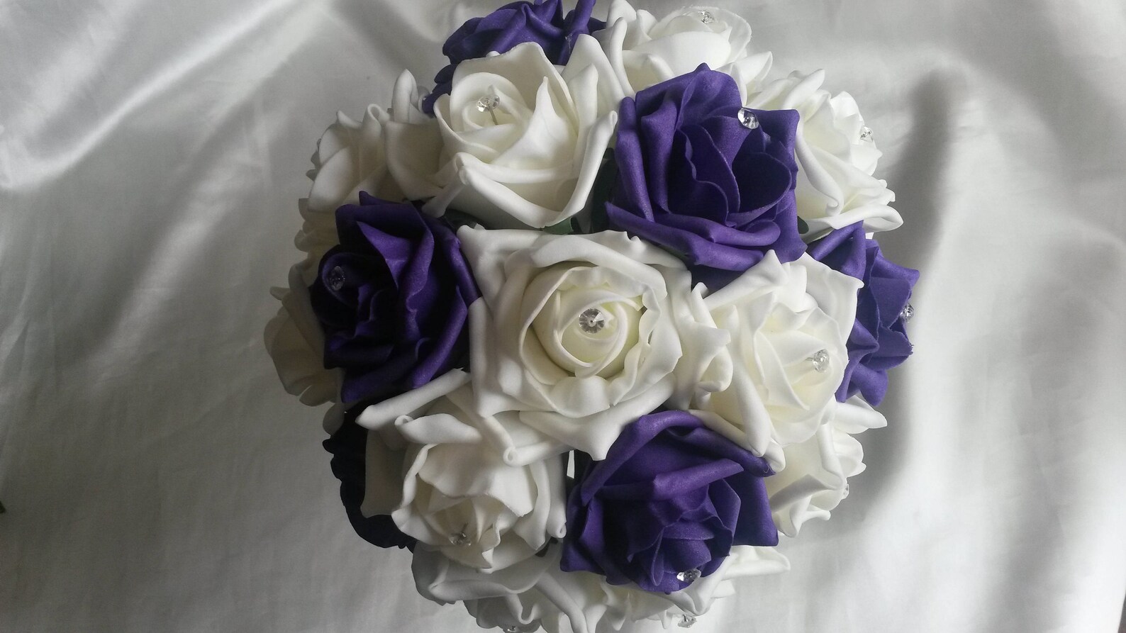 Cadbury Purple & Ivory Foam Rose Bouquet - Etsy