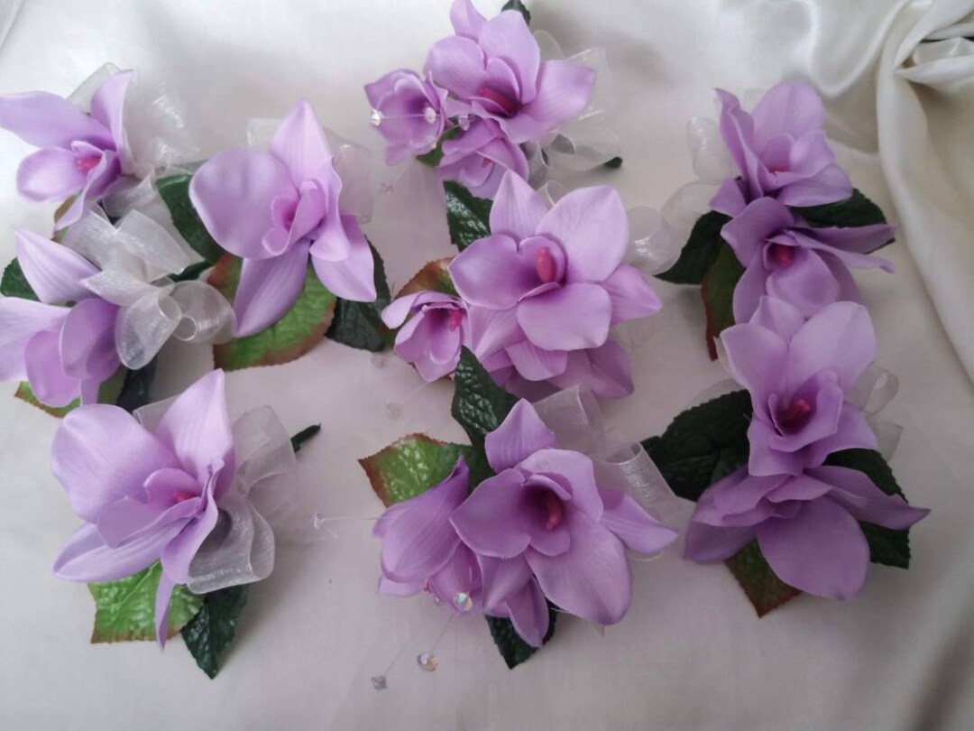 Lilac Orchid Flower Wedding Buttonhole Boutonniere Corsage Package NEW ...
