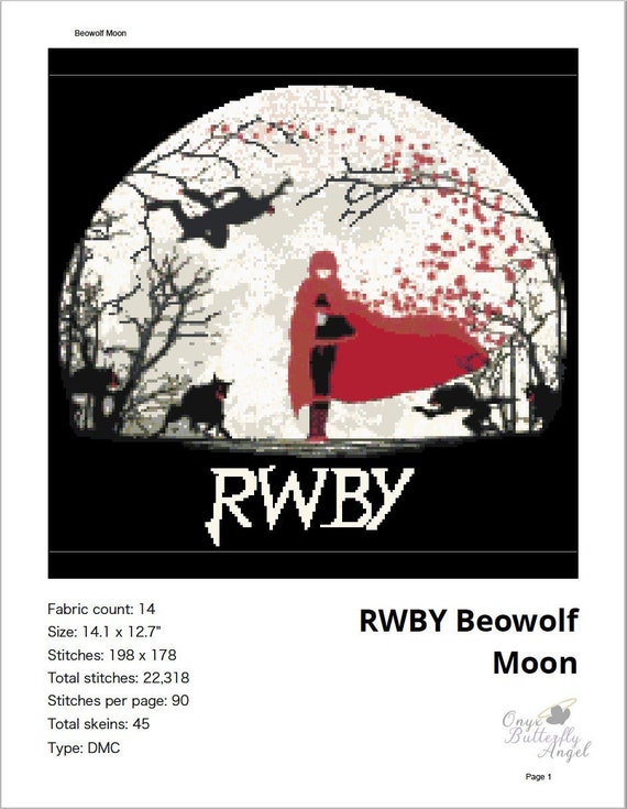 RWBY Beowolf Moon Cross Stitch Pattern - Etsy
