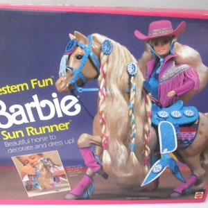MIB NRFB Mattel Barbie Western Fun Barbie Sun Runner #9961 Circa 1989 ...
