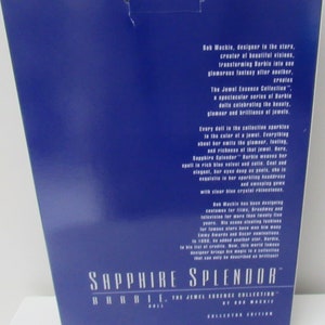 MIB NRFB Gorgeous Sapphire Splendor Barbie by Bob Mackie Circa 1996 W ...