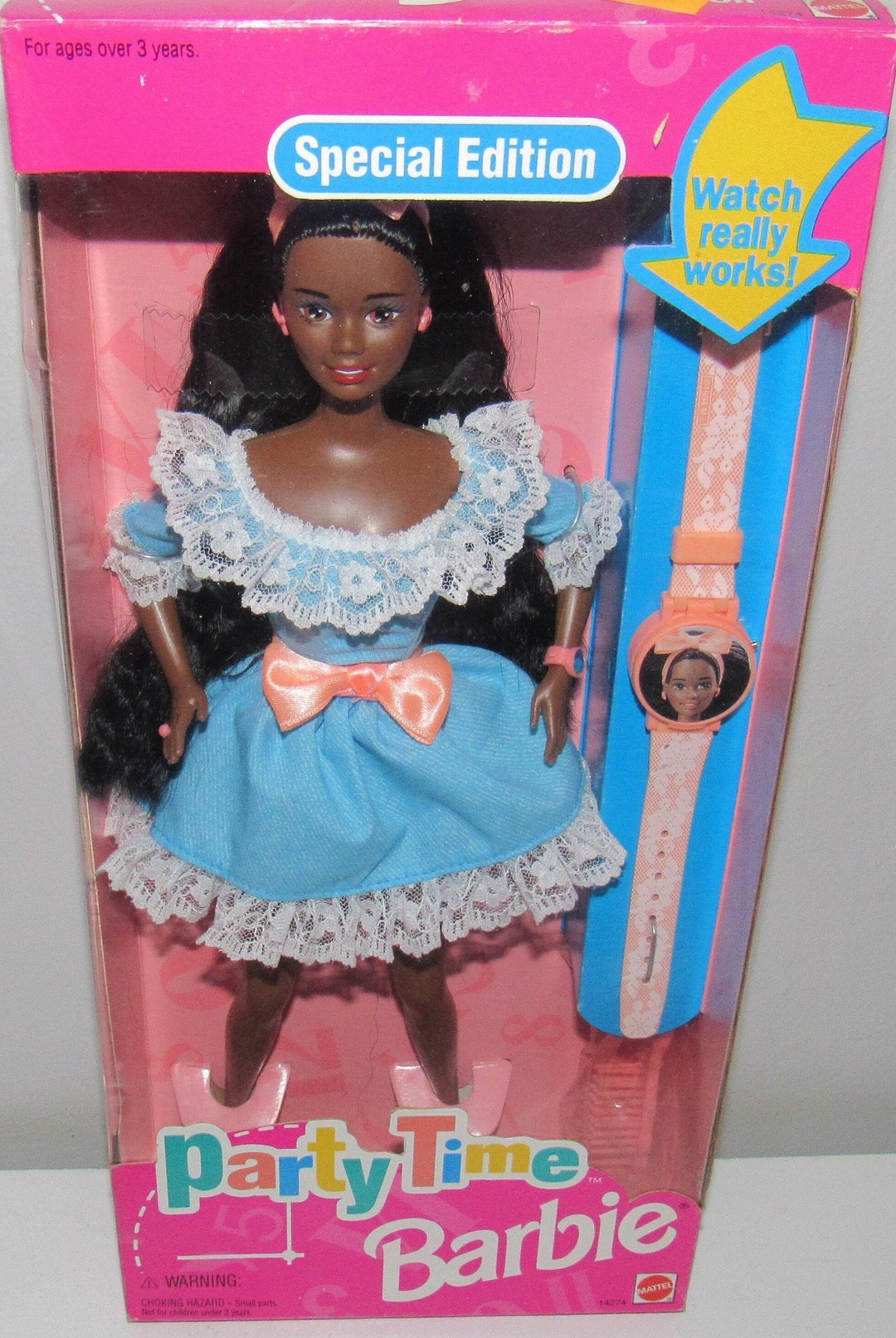 MIB NRFB Special Ed. Beautiful Black Party Time Barbie #14274 Circa ...