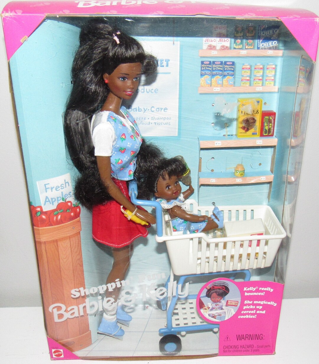 MIB NRFB Beautiful Black Shoppin' Fun Barbie and Kelly Dolls Playset ...