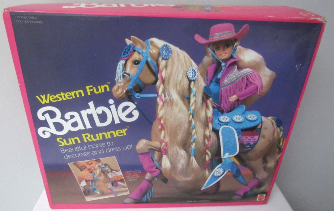 MIB NRFB Mattel Barbie Western Fun Barbie Sun Runner #9961 Circa 1989 ...