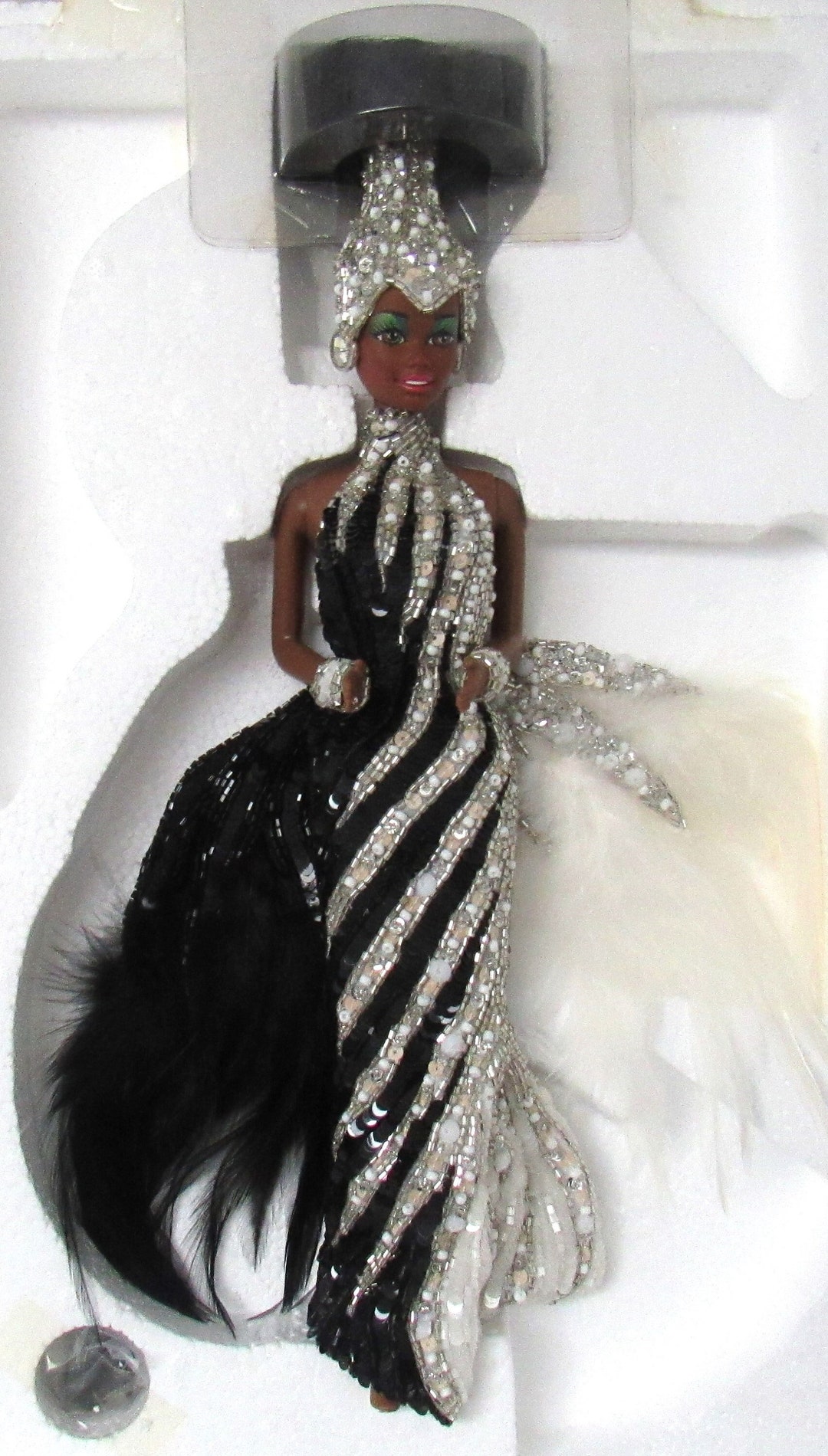 MIB NRFB Stunning Black "starlight Splendor Barbie" by Bob Mackie #2704 ...