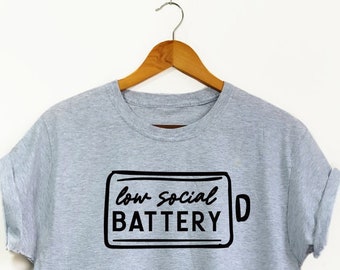 Social Battery T Shirt - Etsy