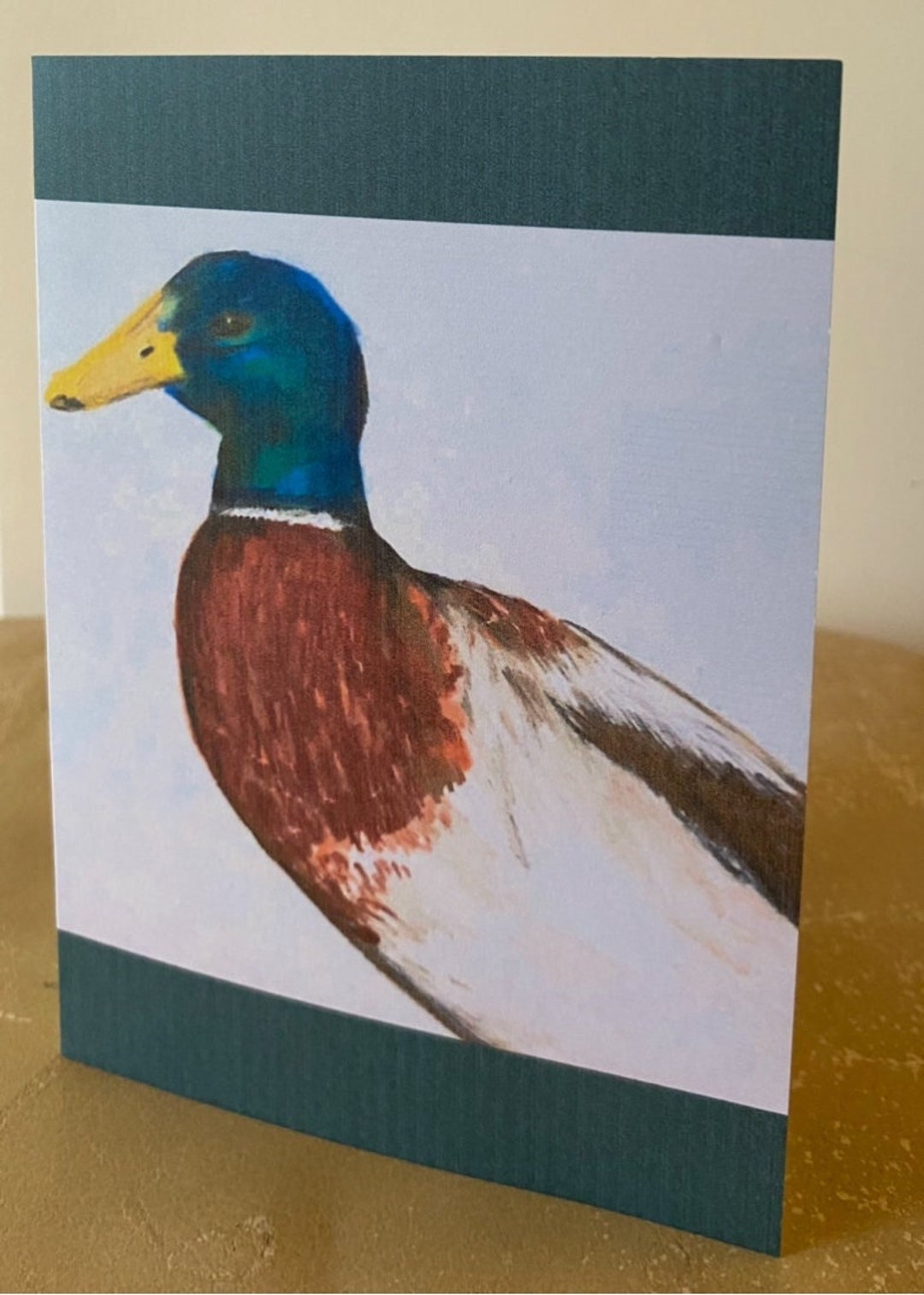 Duck Greetings Card blank Inside Print of Hand Drawn Realistic Bird ...