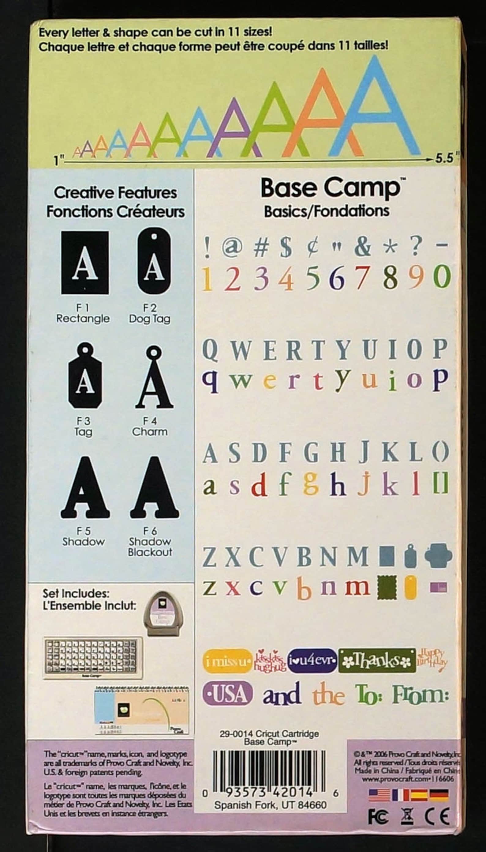 Cricut Fonts Cartridge BASE CAMP Provo Craft 29-0014 - Etsy
