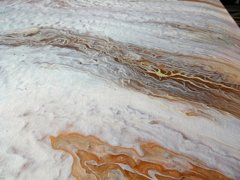 Fluid Acrylic Abstract Painting 50x100cm Red, White, Copper and Gold - Etsy