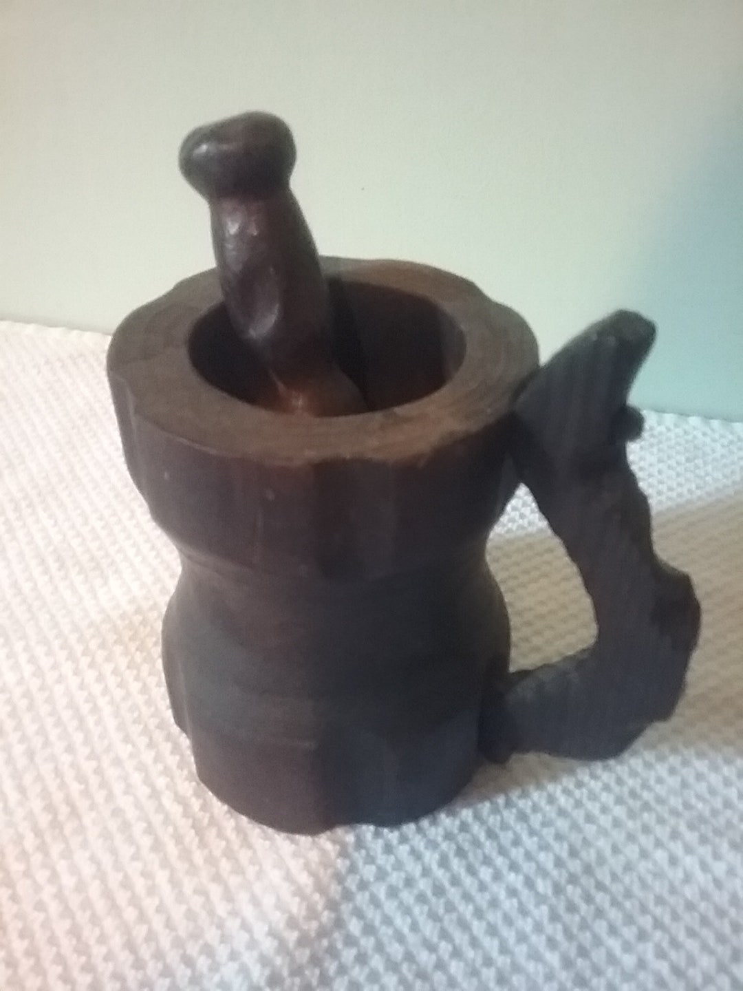 Vintage Handmade Mortar and Pedestal, Freefree Shipping - Etsy