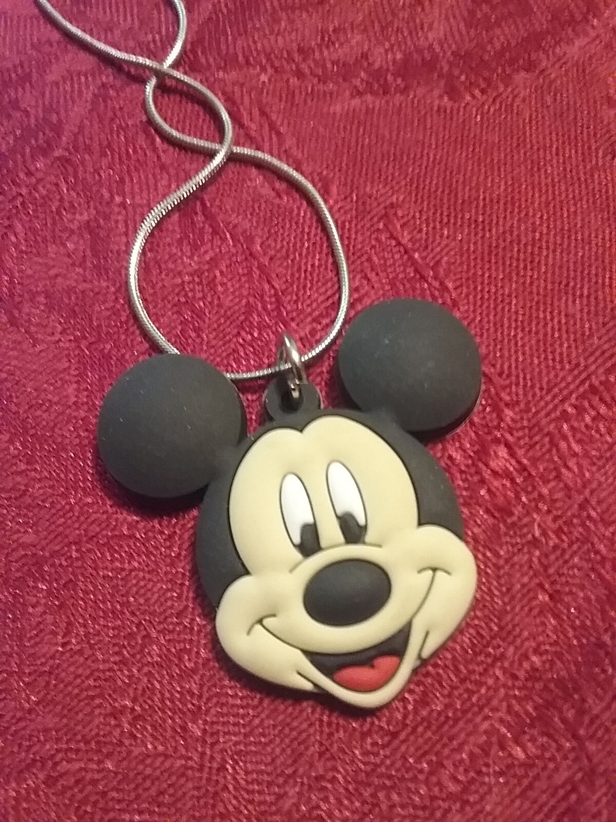 Mickey Mouse Pendant Necklace 925 Silver Chain Necklace | Etsy