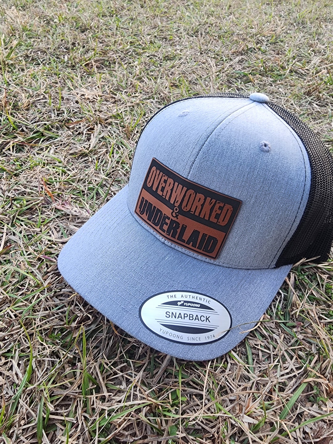 Leather Patch Hat Overworked Underlaid - Etsy