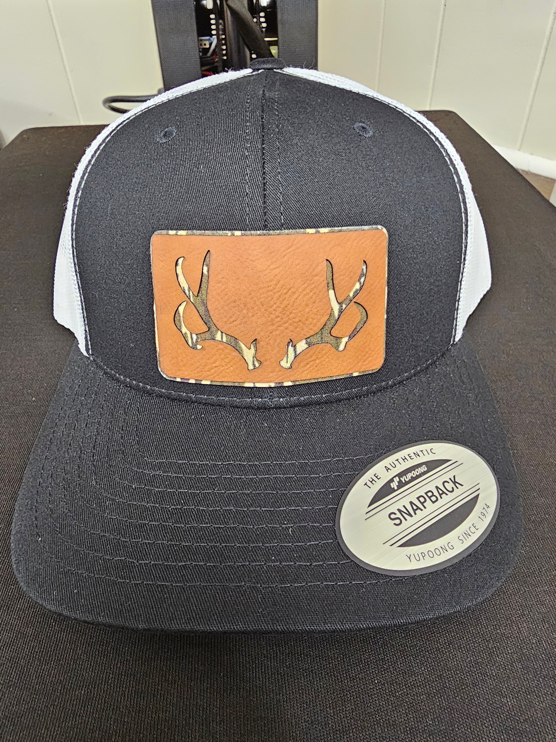 3D Leather Patch Hat, Deer, Bottomland Camo, Leather Patch Hat - Etsy