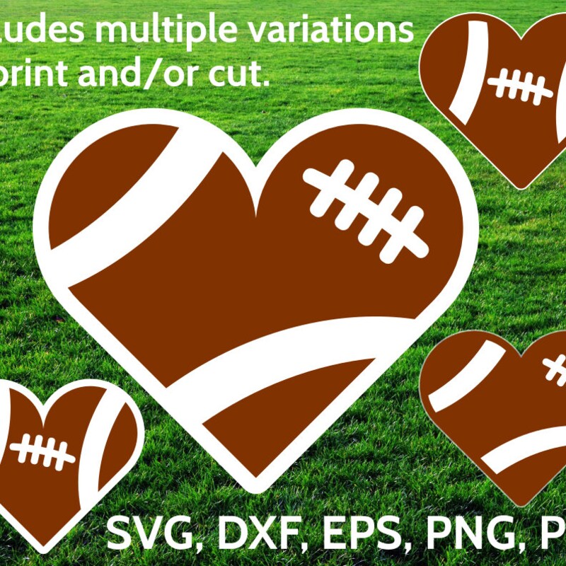 Football Heart Svg - Etsy