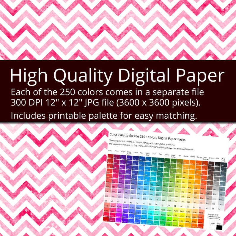 Watercolor Chevron Digital Paper Pack, 250 Geometric Digital Paper ...