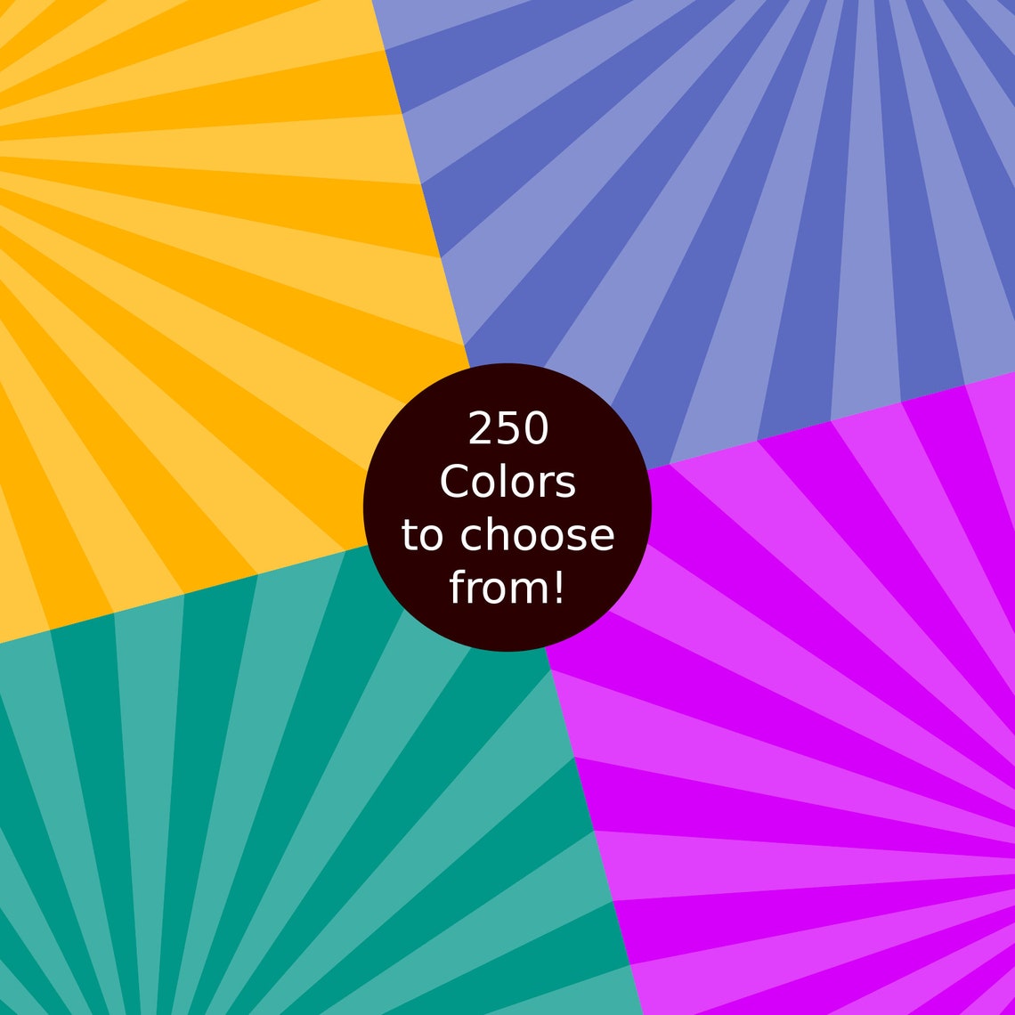 Tinted Starburst Digital Paper Pack, 250 Colors Digital Paper Sunburst ...