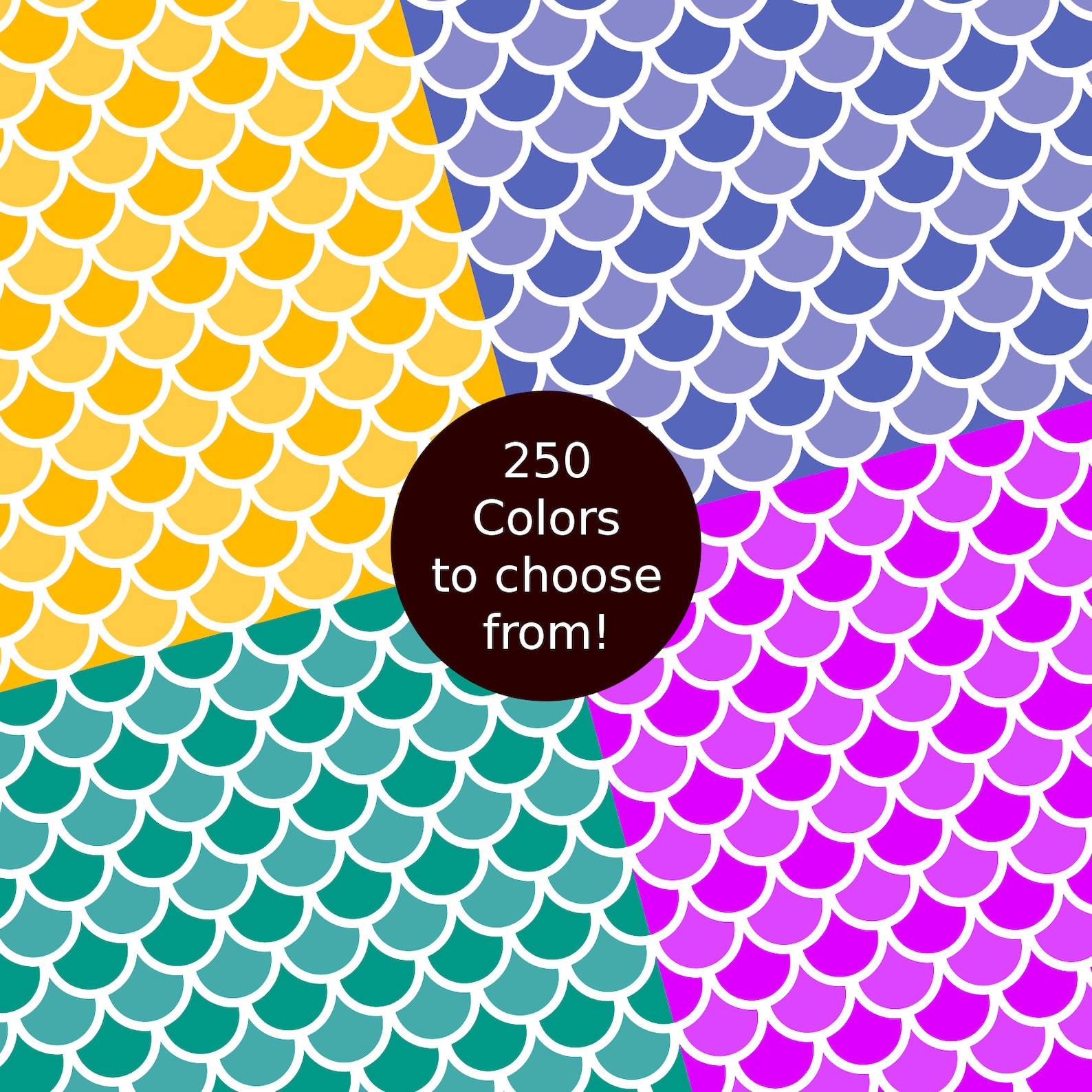 White Mermaid Scales Digital Paper Pack 250 Colors Mermaid | Etsy