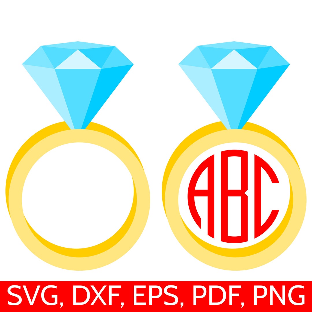 Diamond Ring SVG, Diamond Ring Monogram Frame Svg File, Golden Ring SVG ...