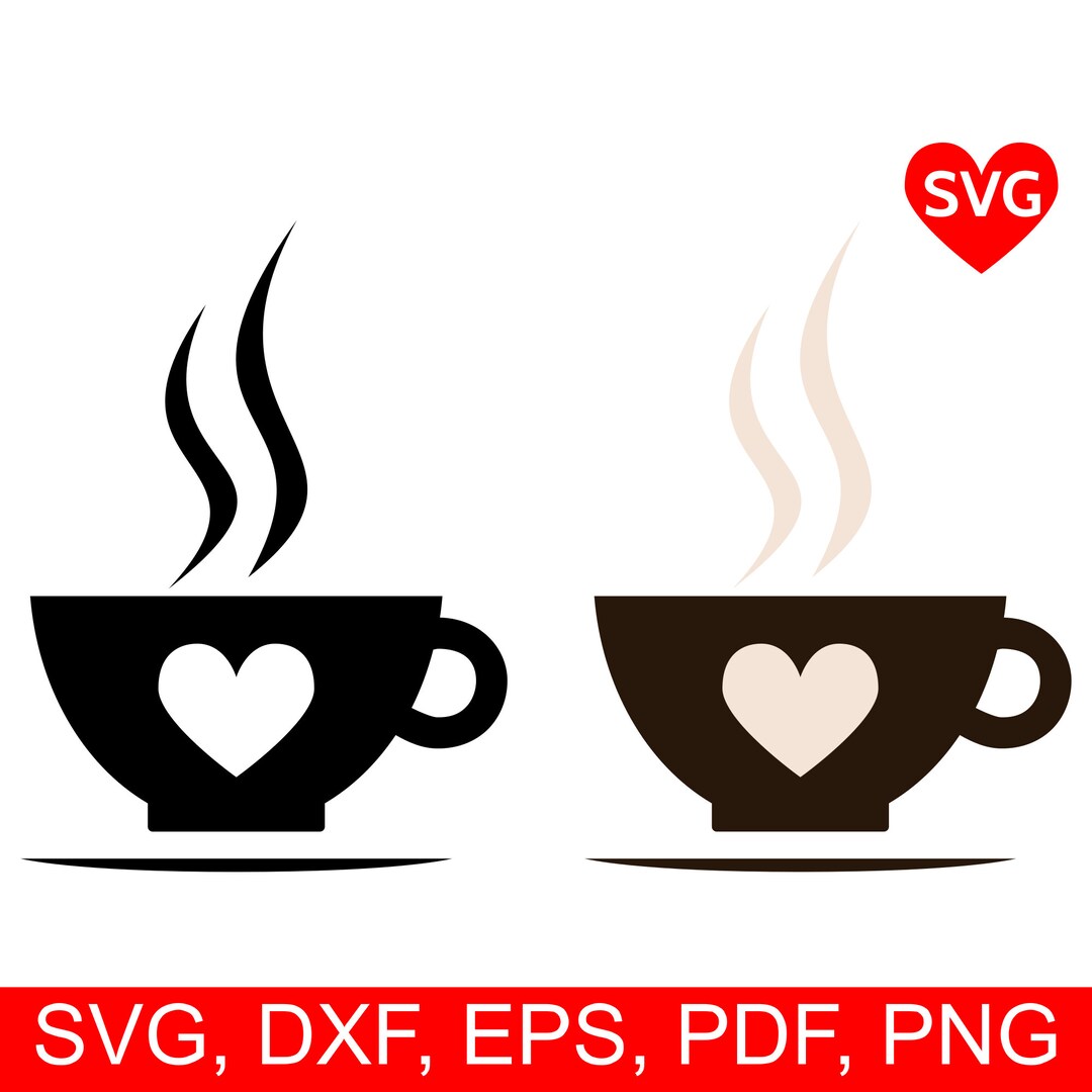 Fichier SVG de tasse à café pour cricut et silhouette, clipart de tasse ...