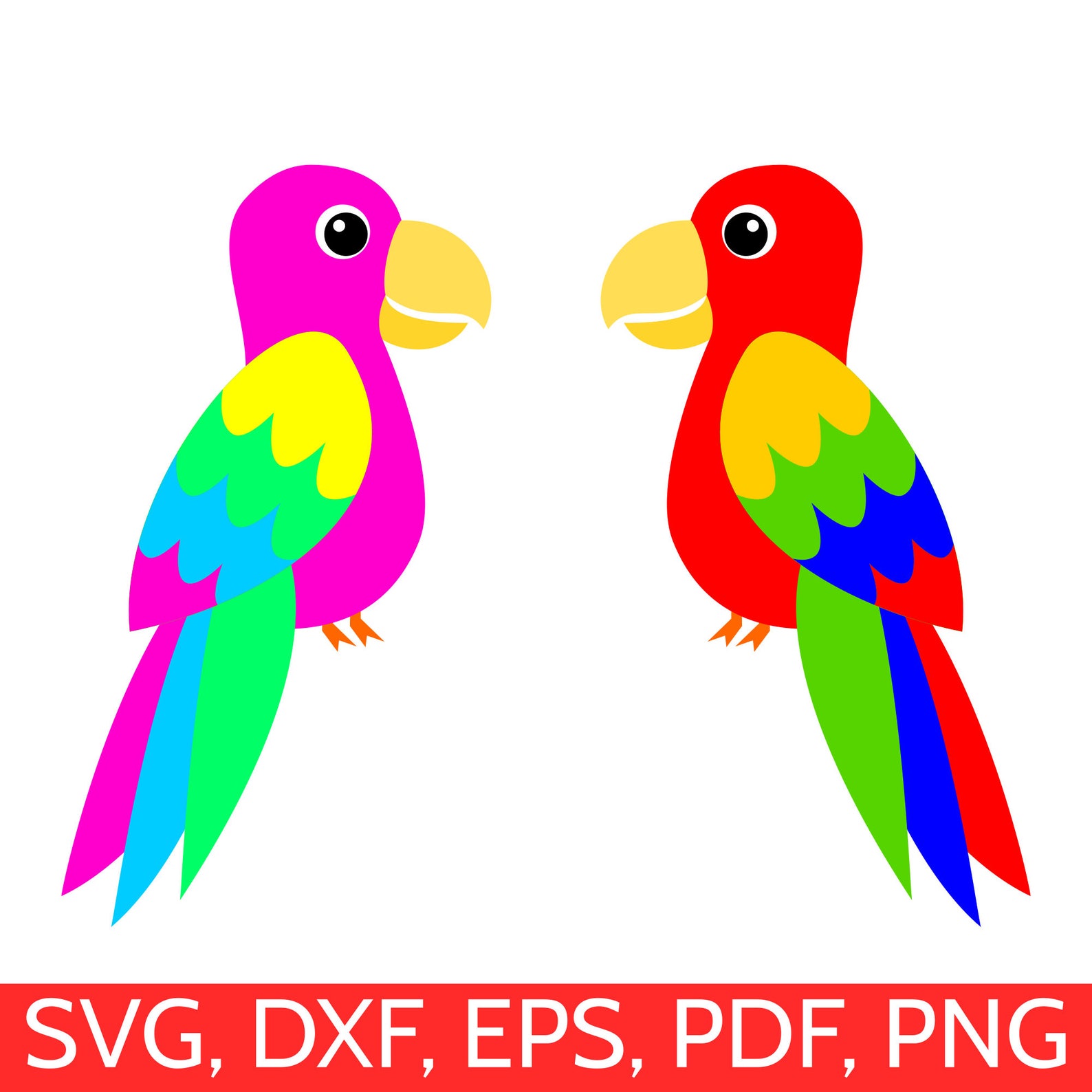 Parrots SVG Files for Cricut and Silhouette Tropical Parrot - Etsy