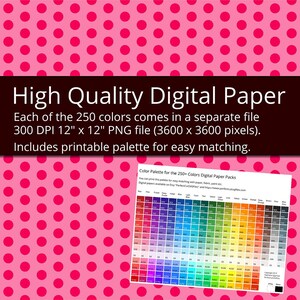 Polka Dots Digital Paper Pack, 250 Colors Polka Dots Scrapbooking Paper ...