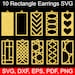 10 Rectangle Earrings SVG Files, Rectangle Earring Templates, Chevron ...