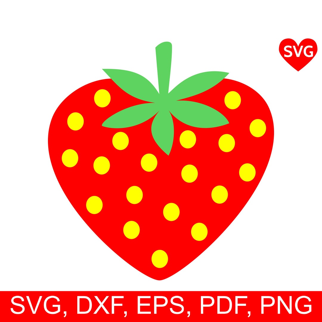 Heart Strawberry SVG File, Love Strawberry Clipart, Strawberries ...