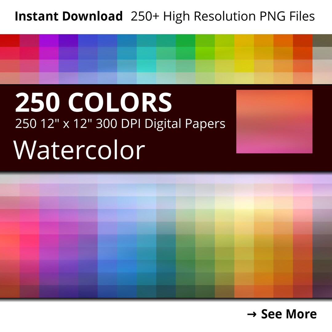 Watercolor Digital Paper Pack, Rainbow Colors Digital Papers Watercolor ...