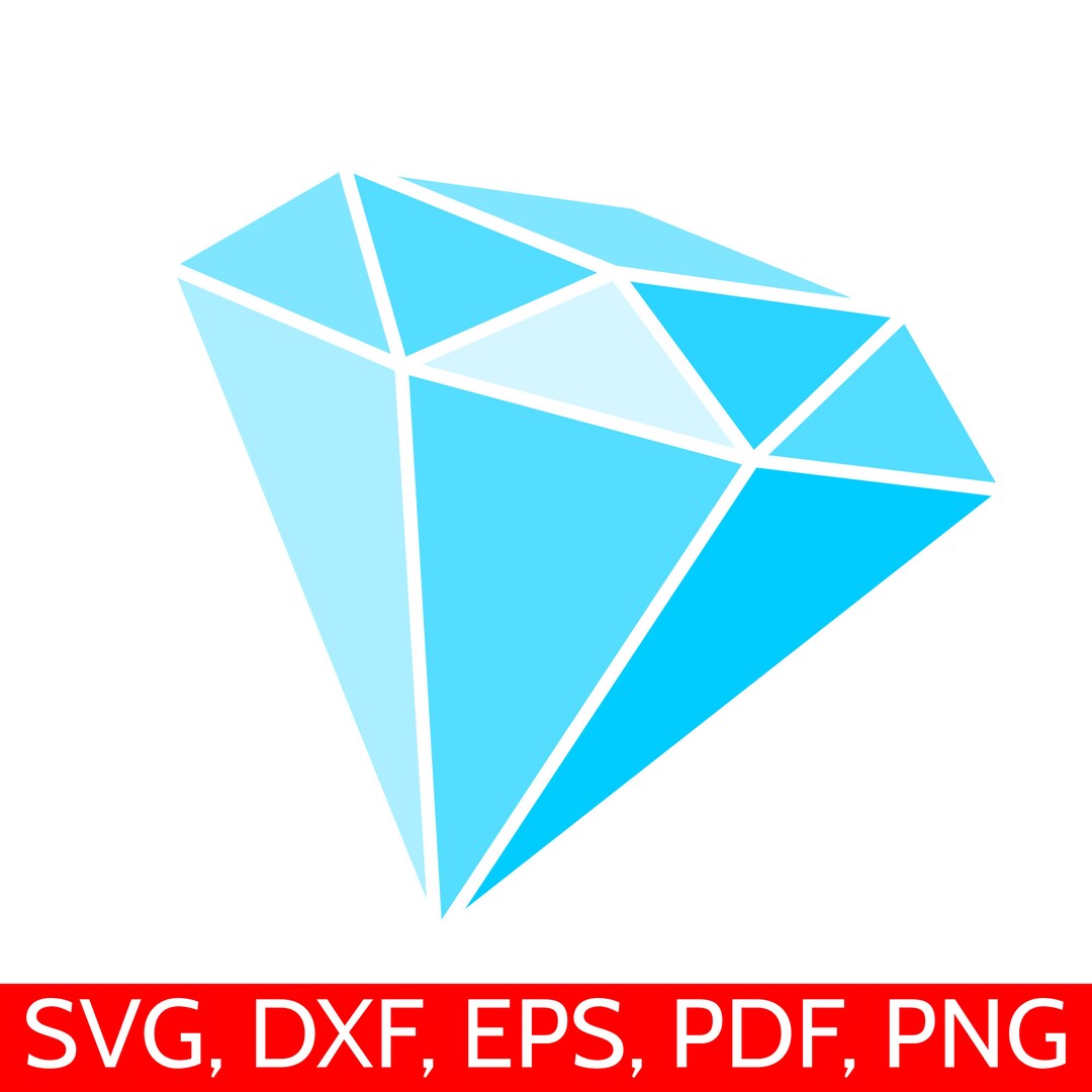 Blue Diamond SVG File, Diamond Clipart, Diamonds Printable PDF, Diamond ...