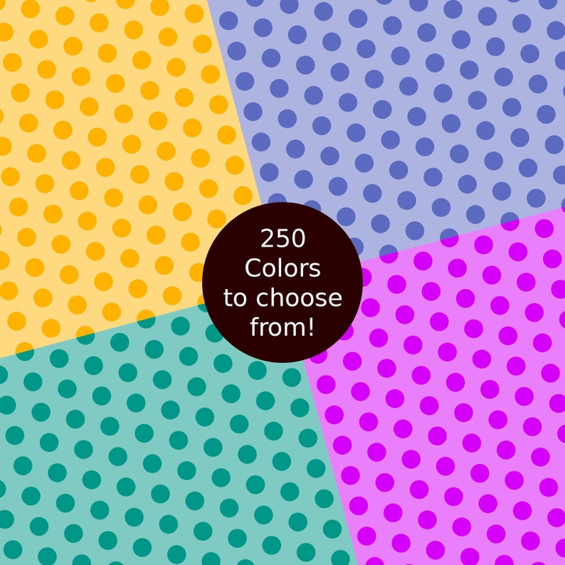 Polka Dots Digital Paper Pack, 250 Colors Polka Dots Scrapbooking Paper ...
