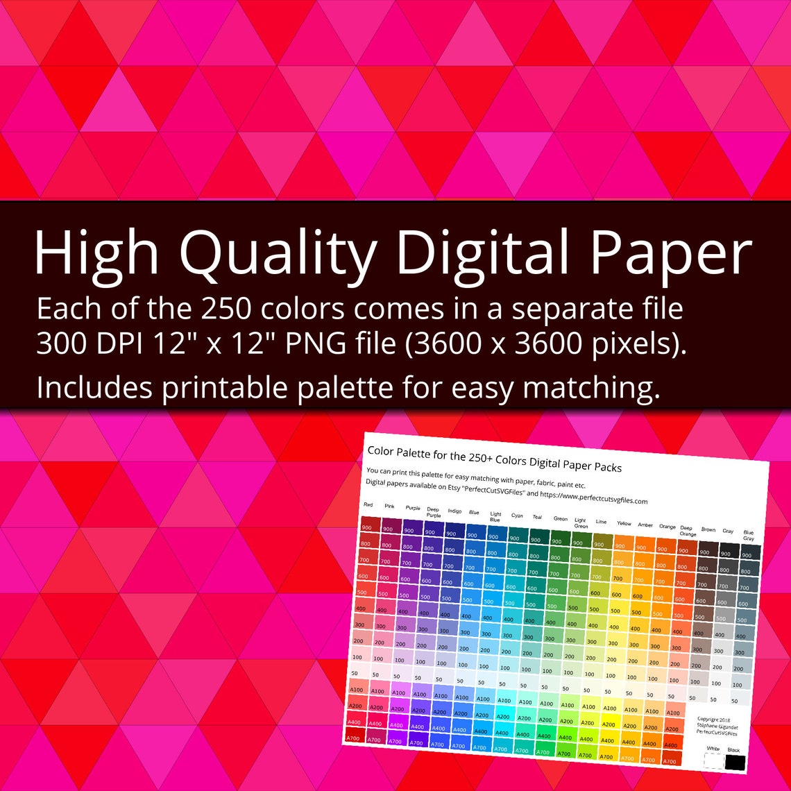 Triangles Digital Paper Pack 250 Colors Mixed Shades | Etsy