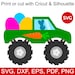 Easter Monster Truck SVG File With Easter Bunny and Easter Eggs Clipart ...