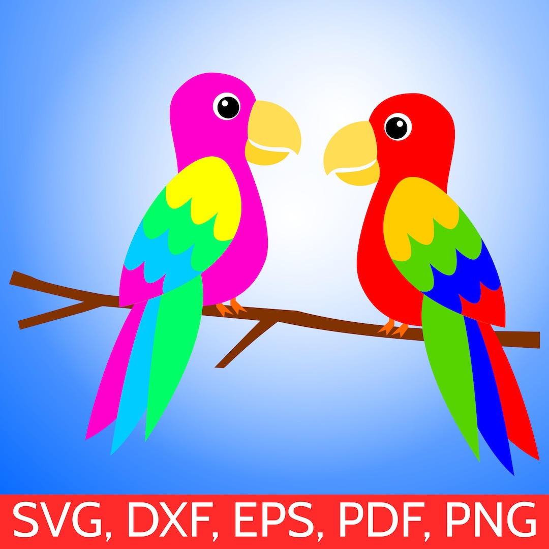 Parrots SVG Files for Cricut and Silhouette, Tropical Parrot SVG ...