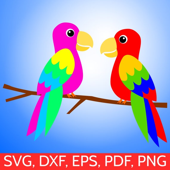 Parrots SVG files for Cricut and Silhouette Tropical Parrot | Etsy