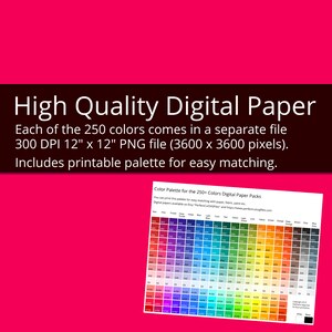 Solid Colors Digital Paper Pack, 250 Colors Scrapbook Paper Download ...