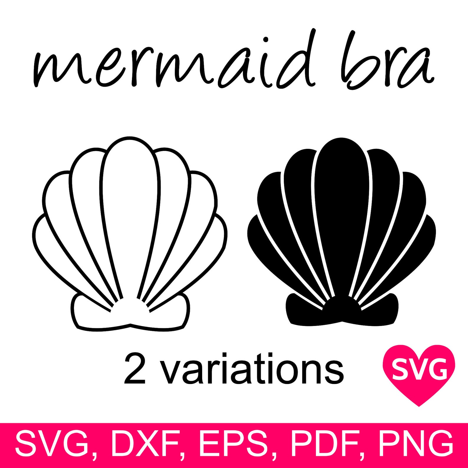Mermaid Bra SVG, Clamshell SVG, Seashell SVG, Sea Shell Svg, Mermaid ...