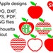 6 Apple SVG Files for Teacher SVG Apple Monogram Frame, Chevron Apple ...