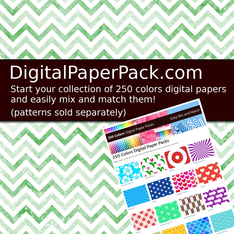 Watercolor Chevron Digital Paper Pack, 250 Geometric Digital Paper ...