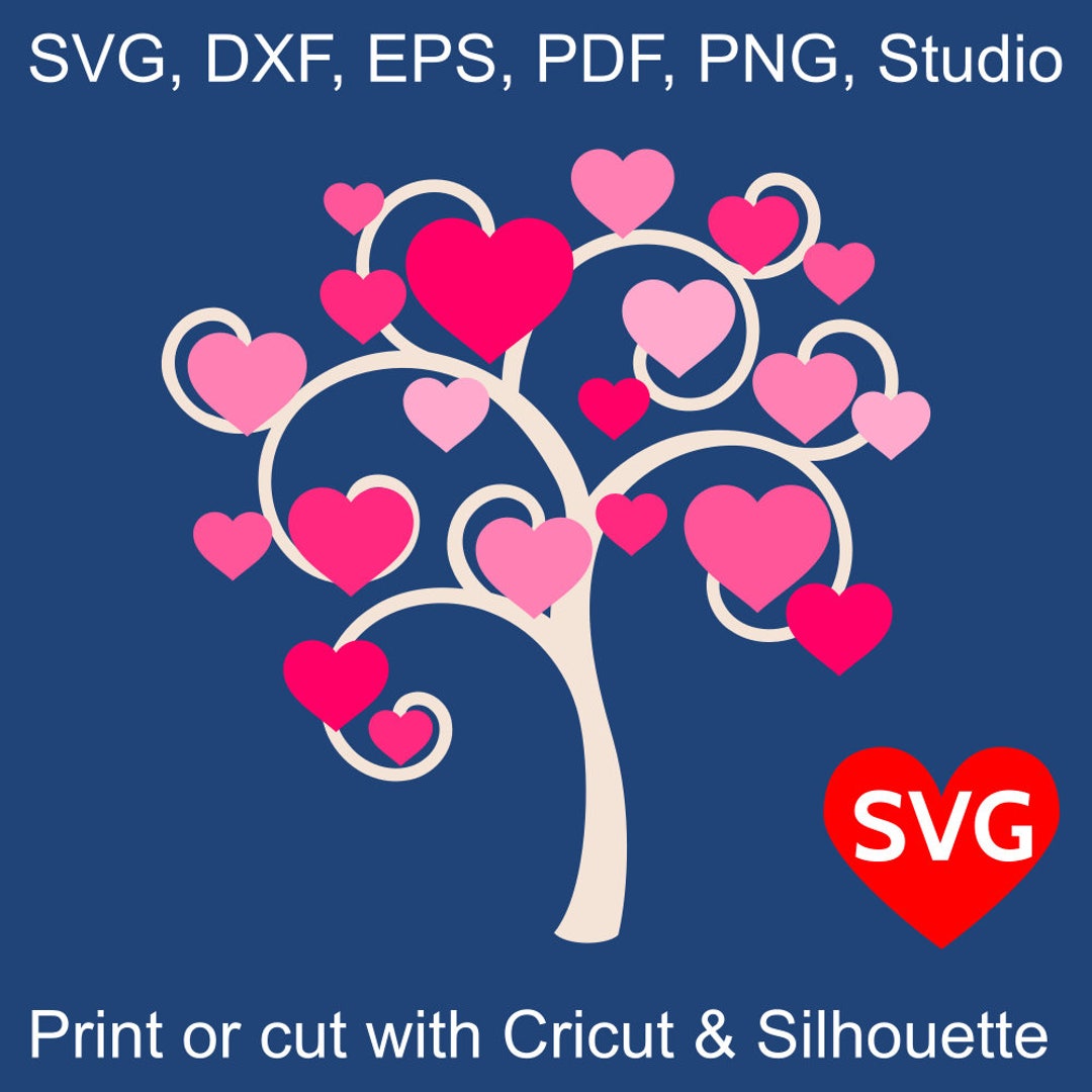 Valentine's Day Tree of Love SVG File for Cricut & Silhouette, Love ...