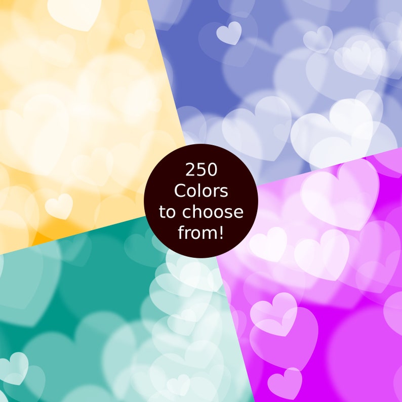 Hearts Bokeh Digital Paper Pack 250 Colors Bokeh Heart - Etsy