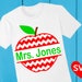 6 Apple SVG Files for Teacher SVG Apple Monogram Frame, Chevron Apple ...