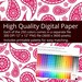 Floral Paisley Digital Paper Pack, 250 Colors Flower Digital Paper ...
