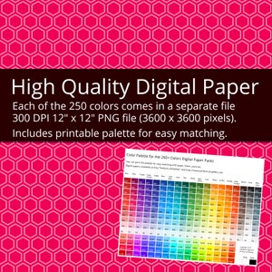 Tinted Hexagons Digital Paper Pack, 250 Colors Digital Paper Hexagonal ...