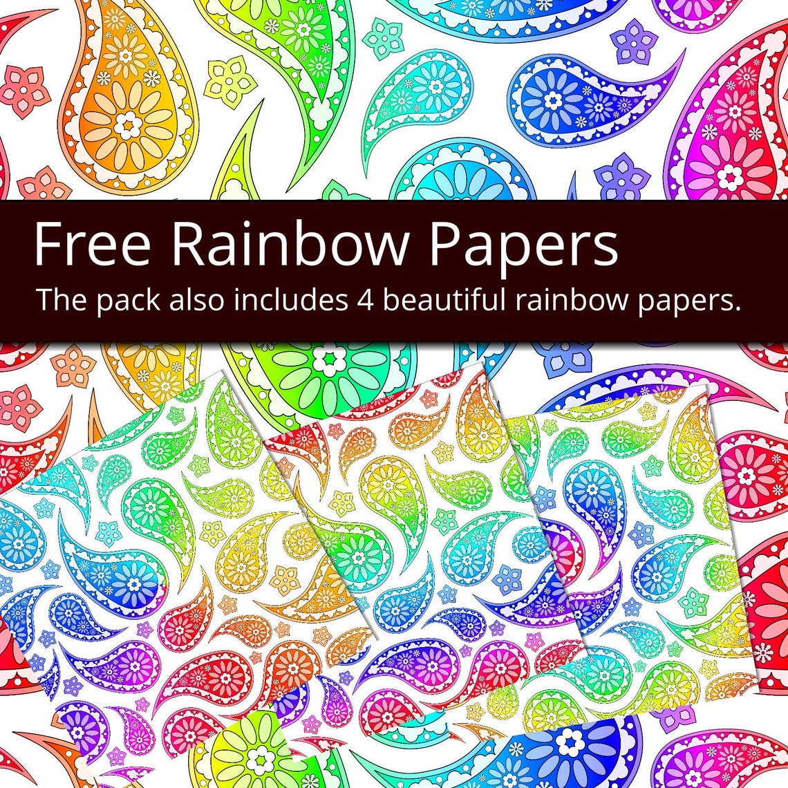 Floral Paisley Digital Paper Pack 250 Colors Flower Digital | Etsy